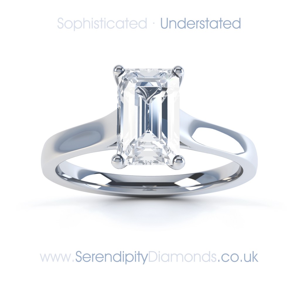 Simple Emerald Cut Engagement Rings