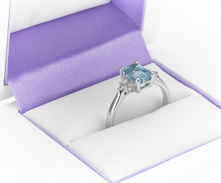 March Engagement Rings Aquamarine Birthstone