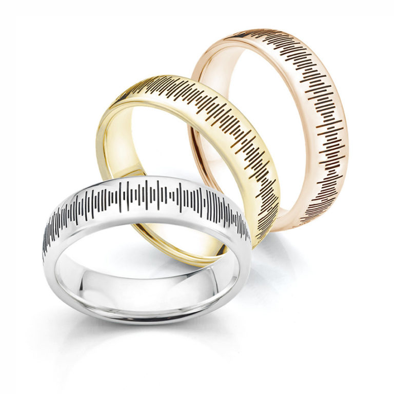 Soundwave Wedding Rings - Add a Sound Pattern to Your Ring
