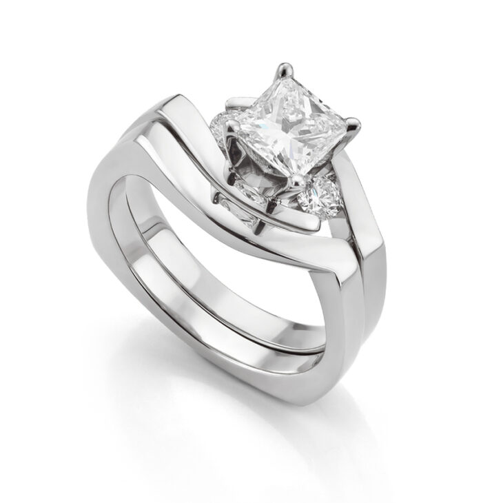 Euro Shank Engagement Rings and Square Wedding Rings