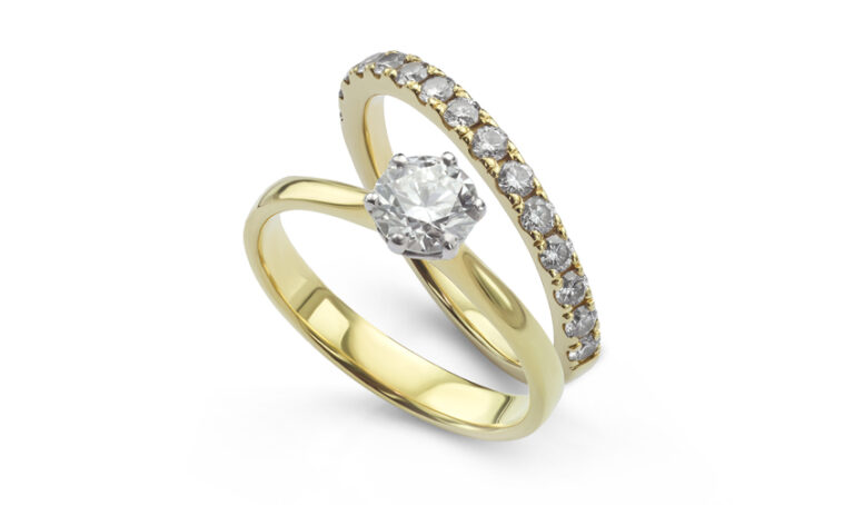 Yellow Gold Engagement Rings with Platinum Settings