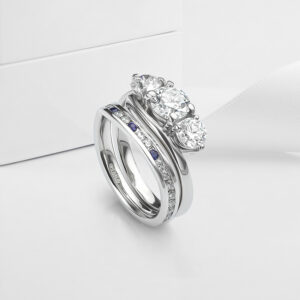 Shaped Wedding Bands for Three Stone Engagement Rings