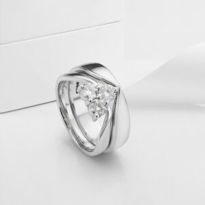 Shaped Wedding Bands for Three Stone Engagement Rings