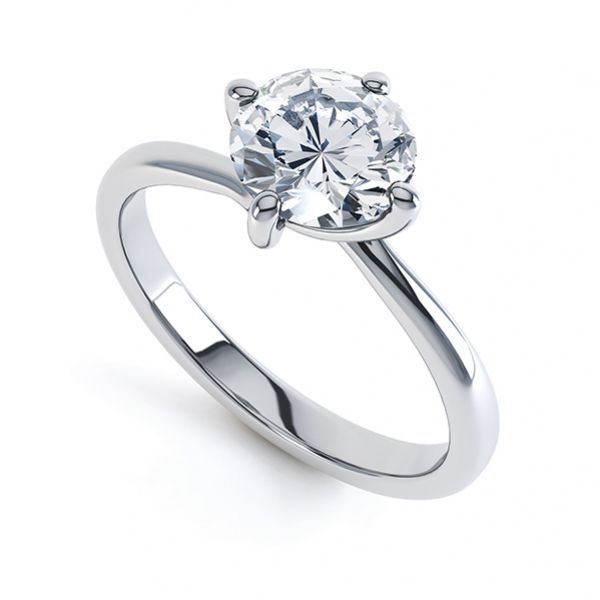 4 Claw Twist Engagement Ring | Round Solitaire Twist Setting