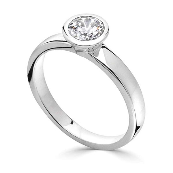 Ultramodern Wedfit Bezel Set Round Solitaire Ring