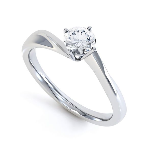 Pirouette 4 Claw Twist Compass Set Engagement Ring