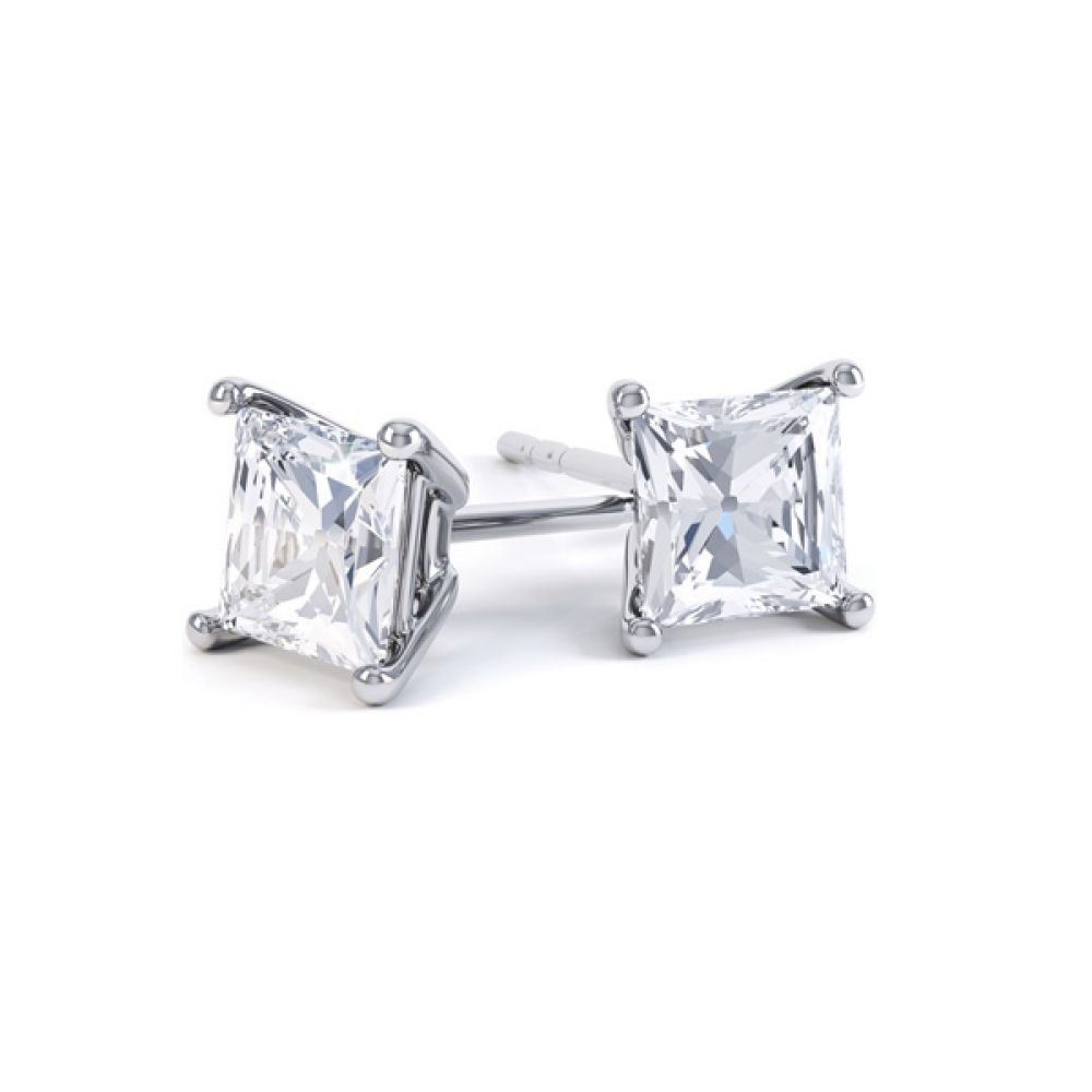Grace Timeless 4 Claw Princess Cut Diamond Earrings