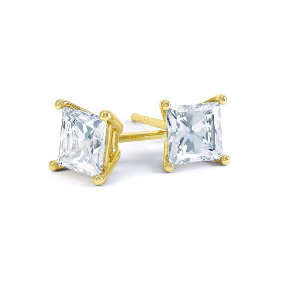 Grace Timeless 4 Claw Princess Cut Diamond Earrings