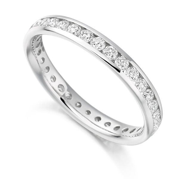 0.90cts Round Diamond Eternity Ring Channel Set