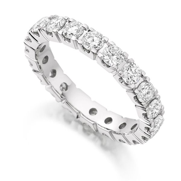 2 Carat Round Diamond Full Eternity Ring Claw Set