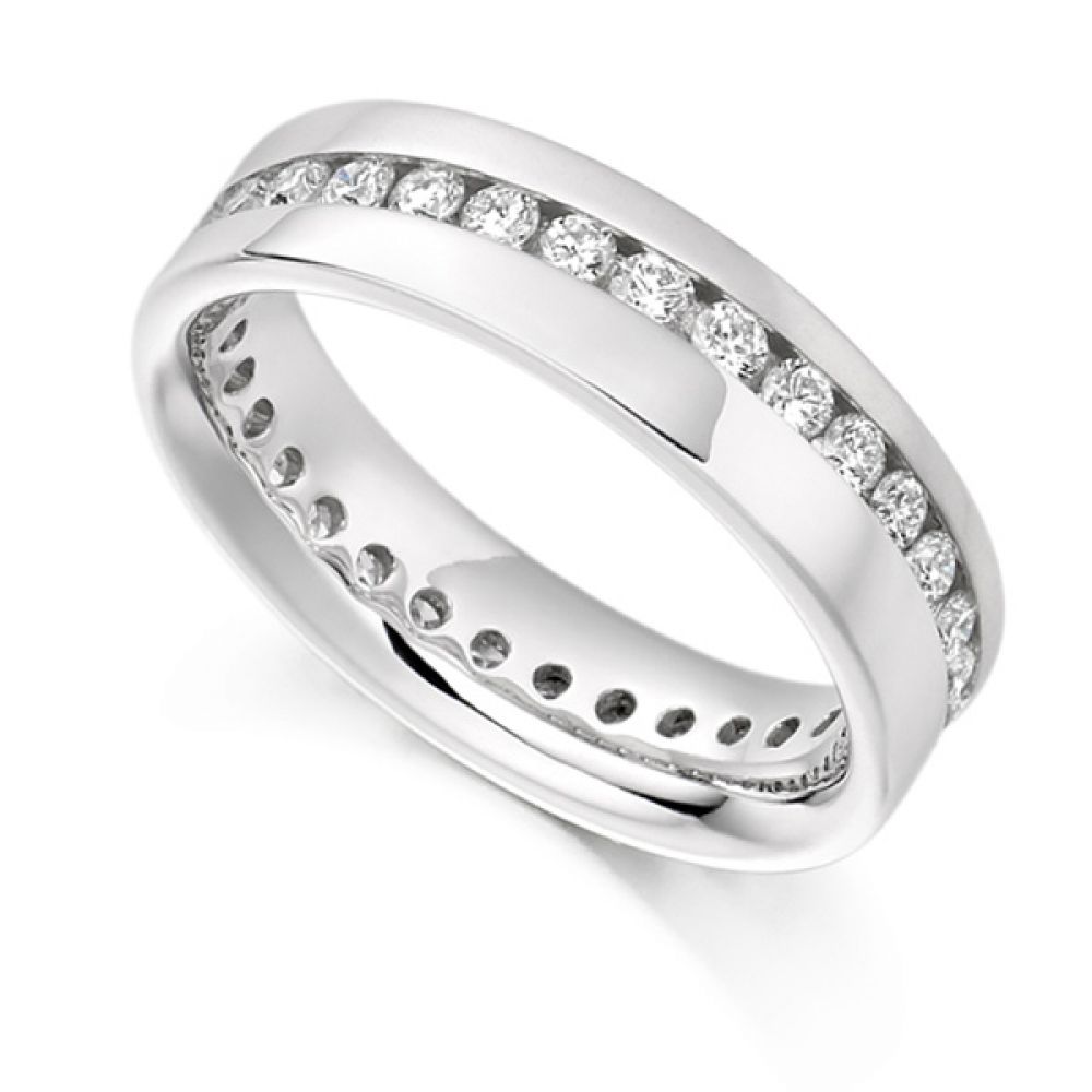0.77ct Full Diamond Eternity Ring Diagonal Channel
