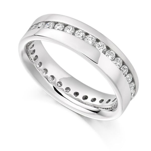 0.77ct Full Diamond Eternity Ring Diagonal Channel