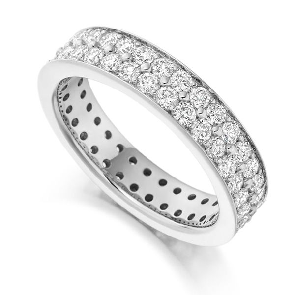 2 Carat 2 Row Grain Set Full Diamond Eternity Ring