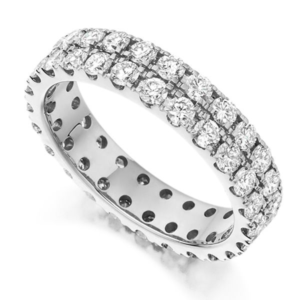 2 Carat 2 Row Pave Diamond Full Eternity Ring