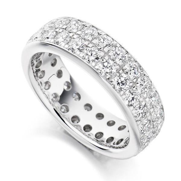 3.10ct 2 Row Pavé Set Full Diamond Eternity Ring