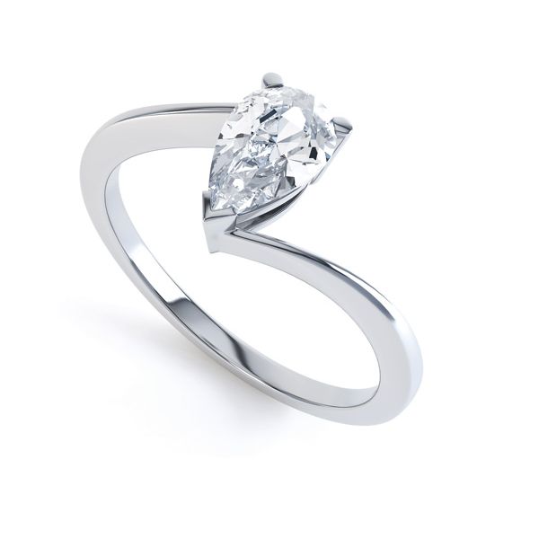 0.41cts GIA Pear Shaped Twist Design Solitaire
