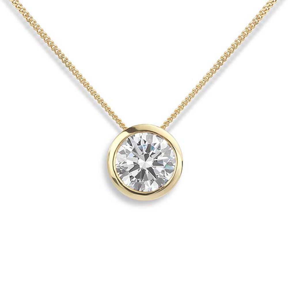 Modern Round Diamond Slider Pendant