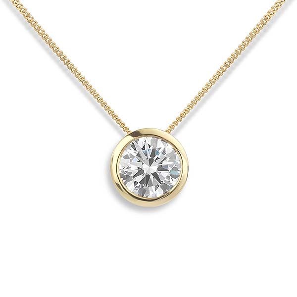 Modern Round Diamond Slider Pendant