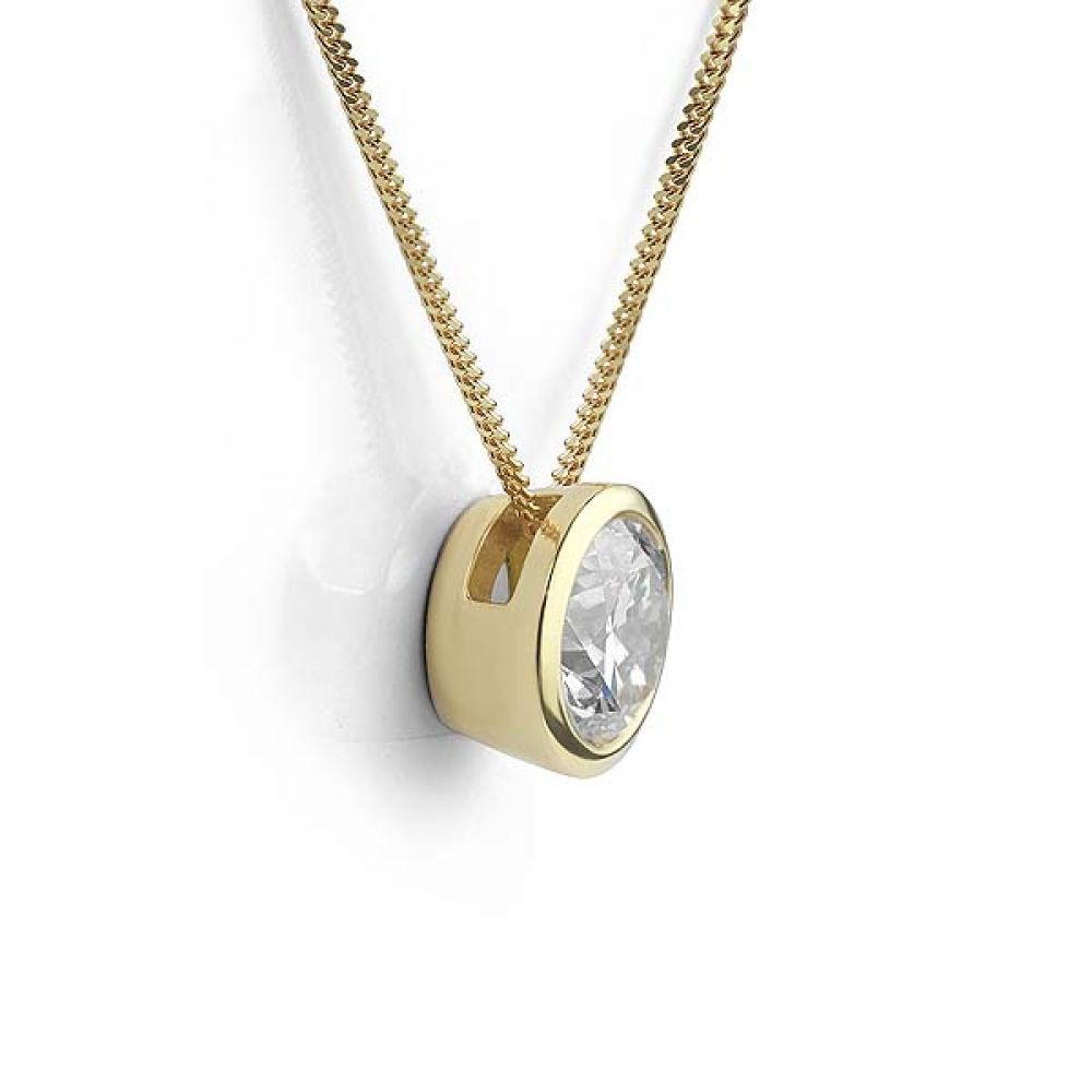 Modern Round Diamond Slider Pendant
