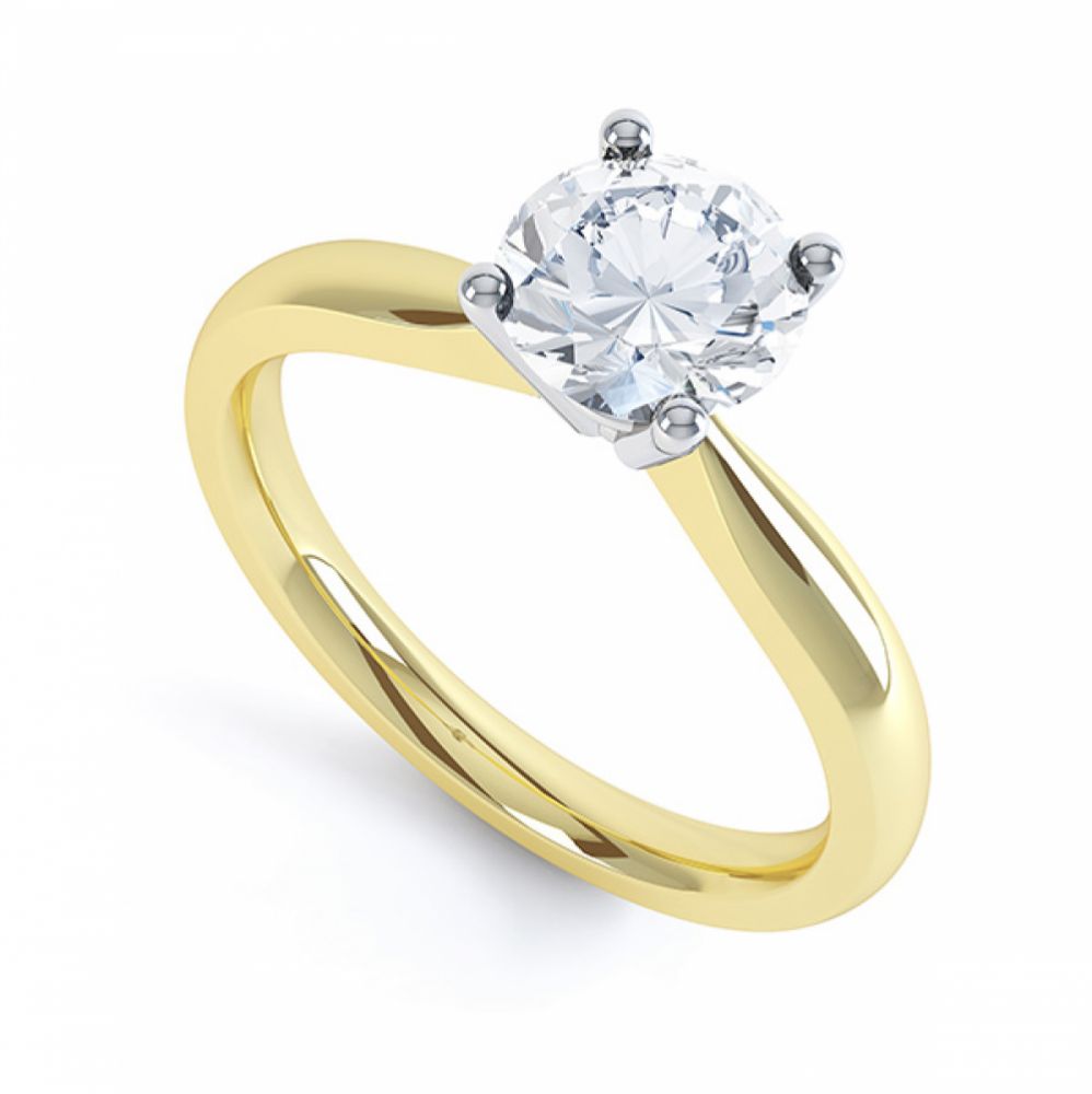 Perfect Four Claw Round Solitaire Engagement Ring