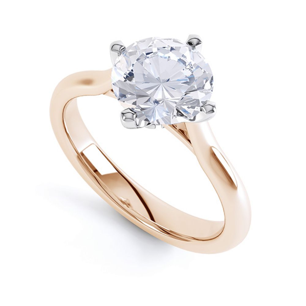 Low Compass Set 4 Claw Round Solitaire Ring