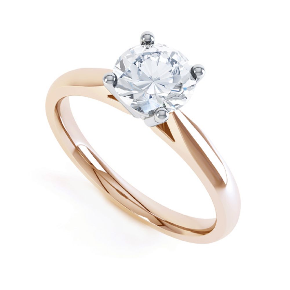 4 Prong Diamond Solitaire Ring with Open Shoulders