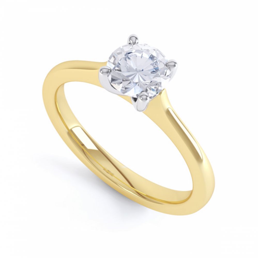 Elegant 4 Claw Round Diamond Solitaire Ring