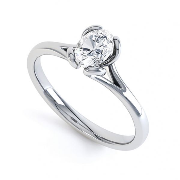 Oval Solitaire Ring with Looped 4 Claw Setting