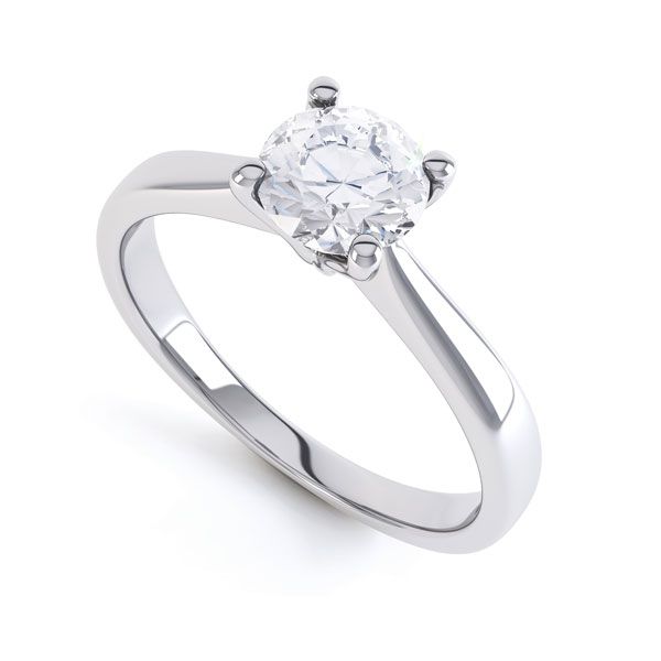 4 Claw Wedfit Round Solitaire Engagement Ri