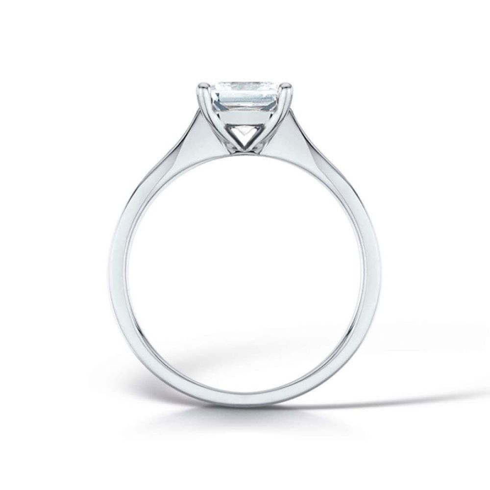 4 Claw Carré Diamond Engagement Ring