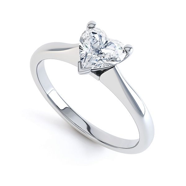 Heart Shaped Diamond Solitaire Engagement Ring