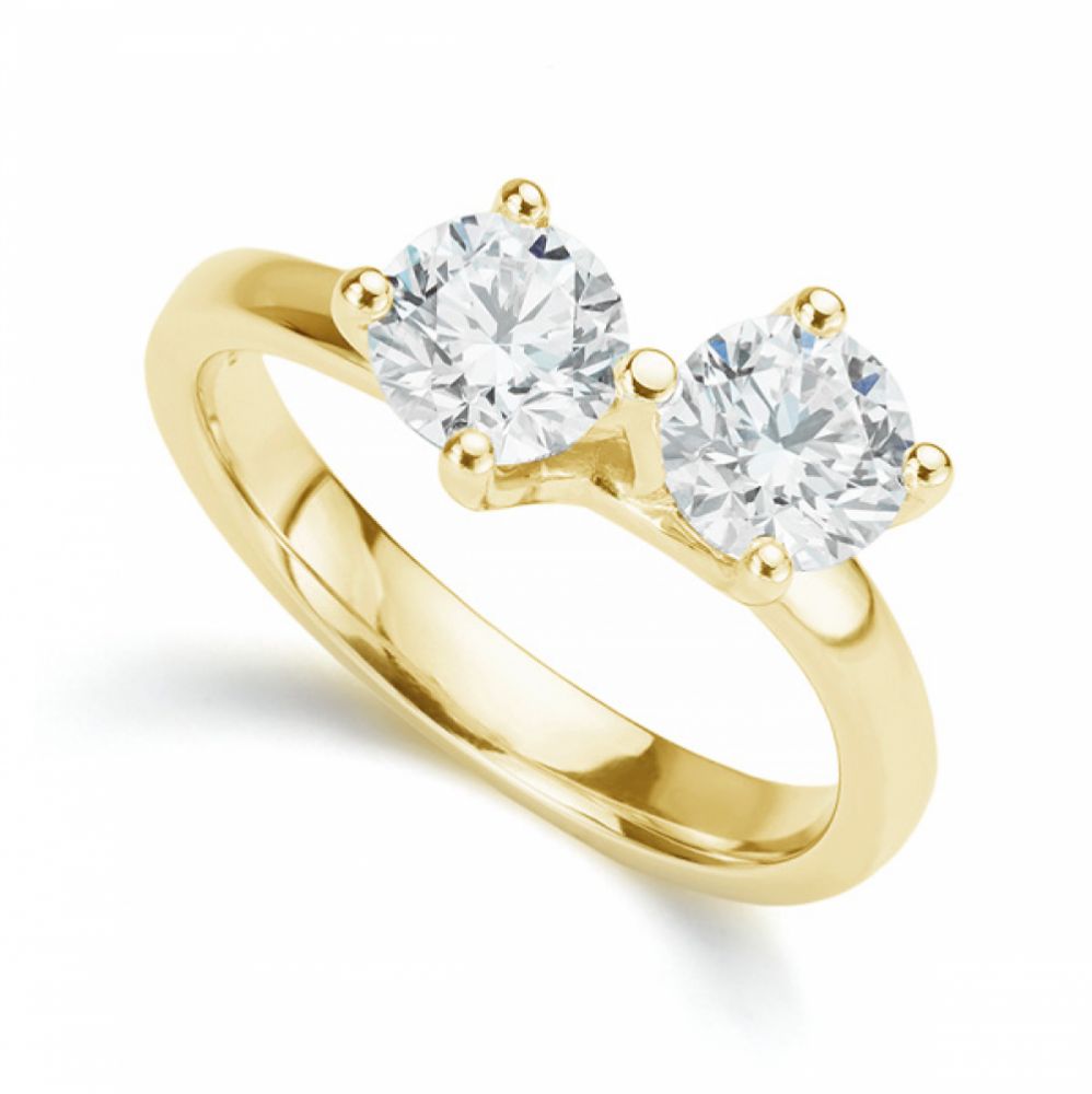Two Diamond Twist Engagement Ring