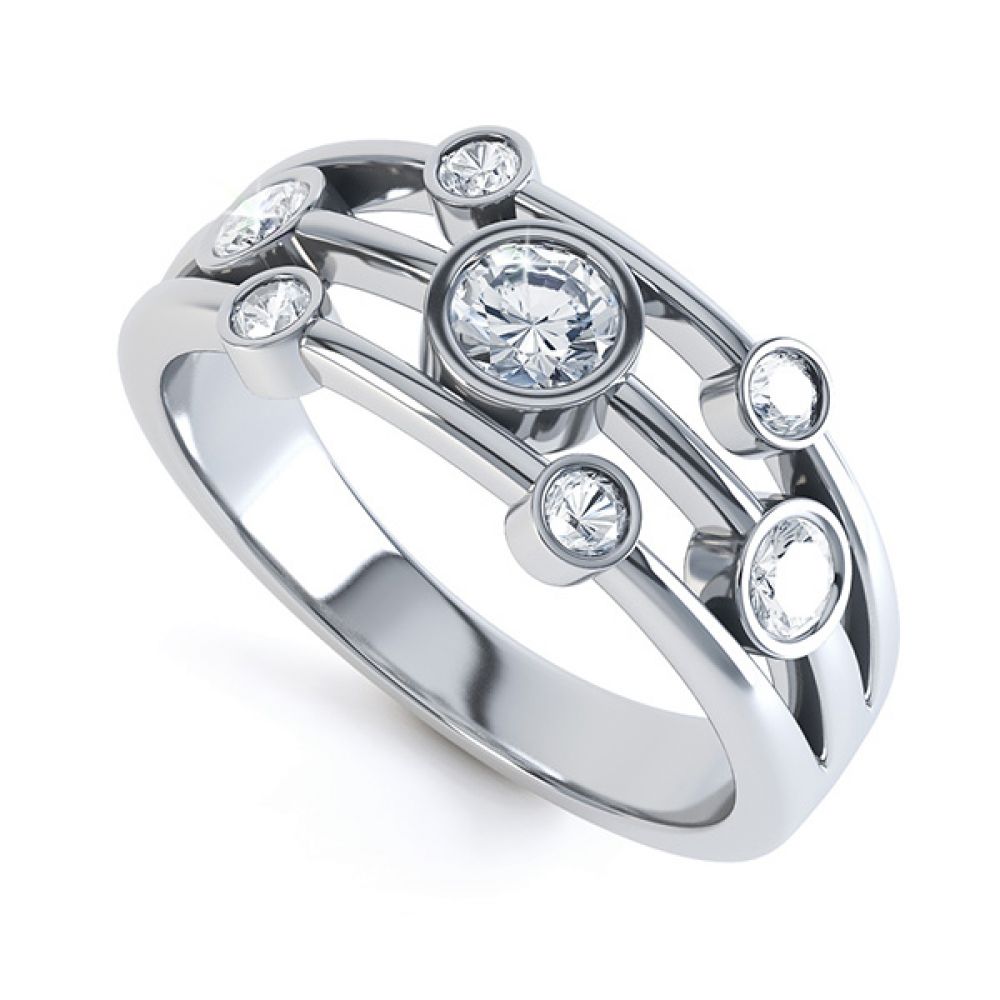 0.47 Carat Raindrop 7 Stone Diamond Ring