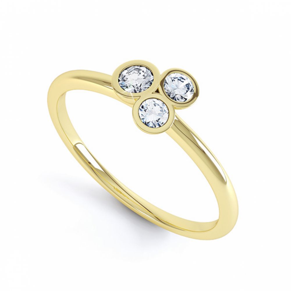 Rose, White and Yellow Gold Trilogy Stacking Rings