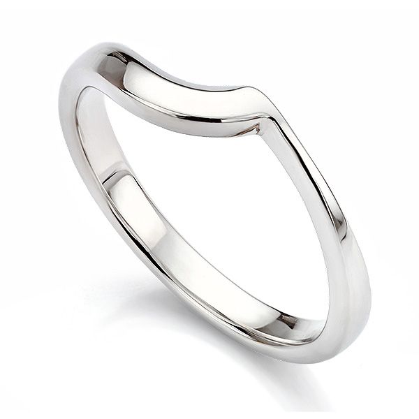 Simple Shaped Wedding Ring Fitting to Bezel Set Engagement Ring
