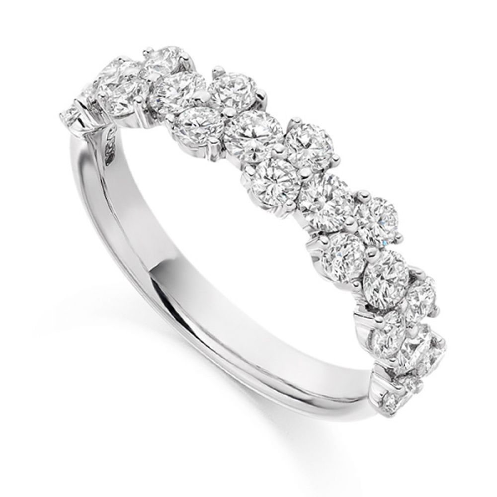 1.20ct Round Diamond Cluster Half Eternity Ring