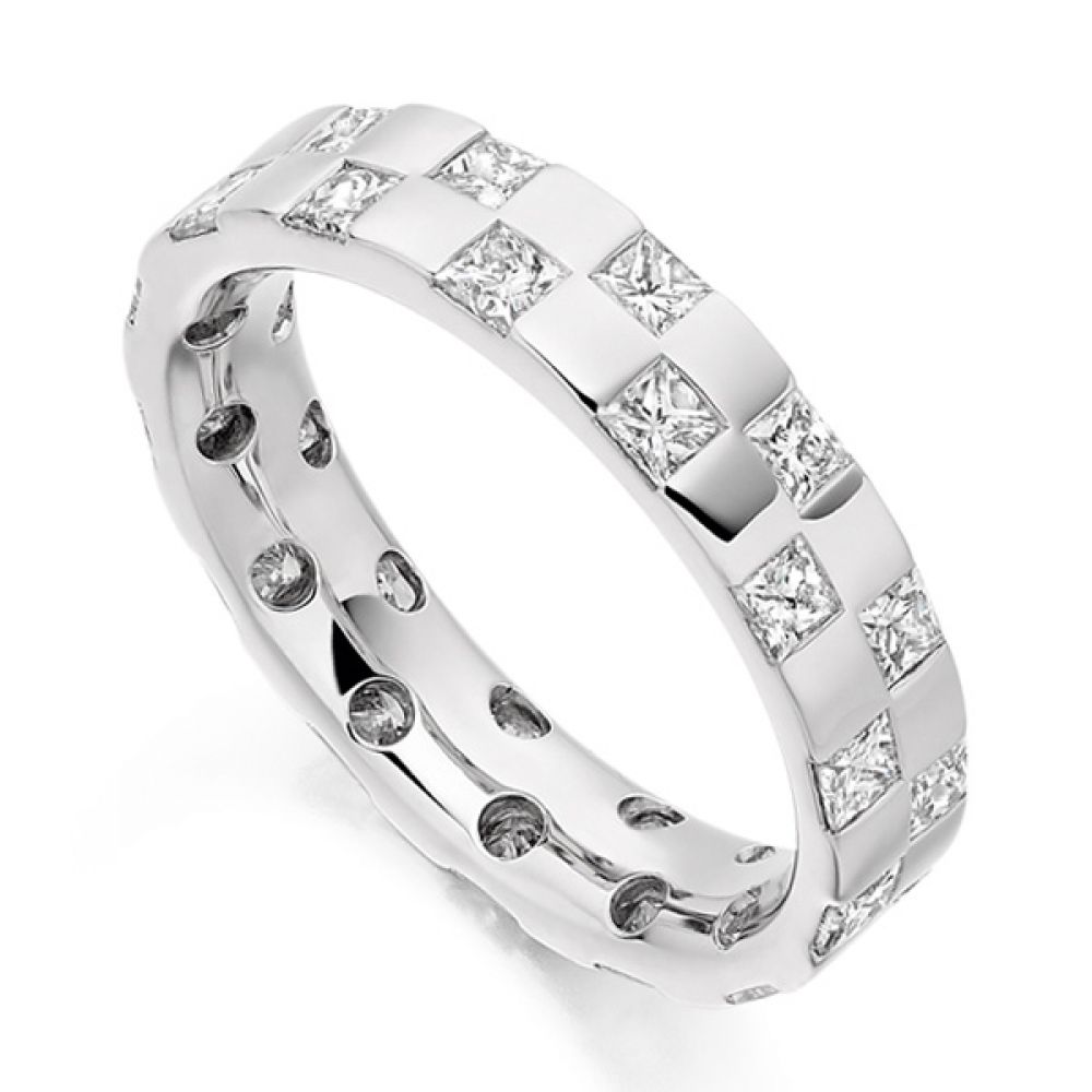 1.65ct Checkerboard Princess Diamond Eternity Ring