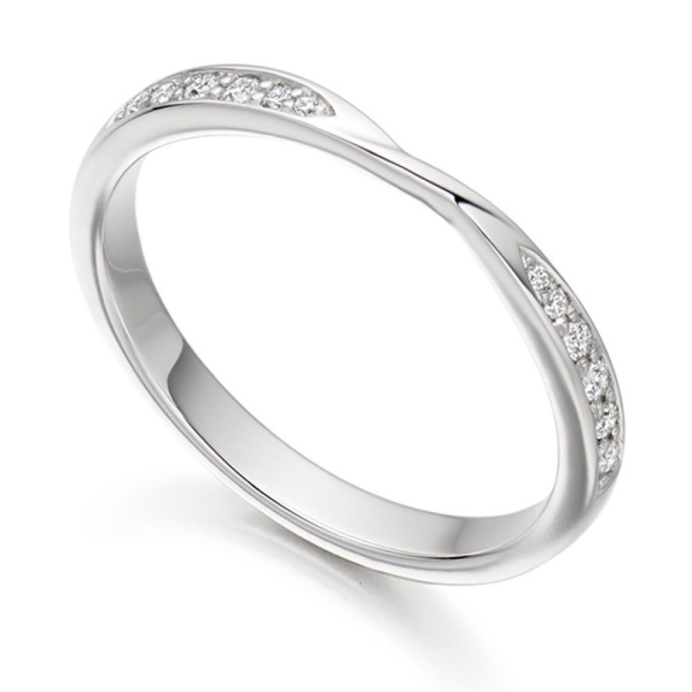 Ribbon Twist Diamond Wedding Ring