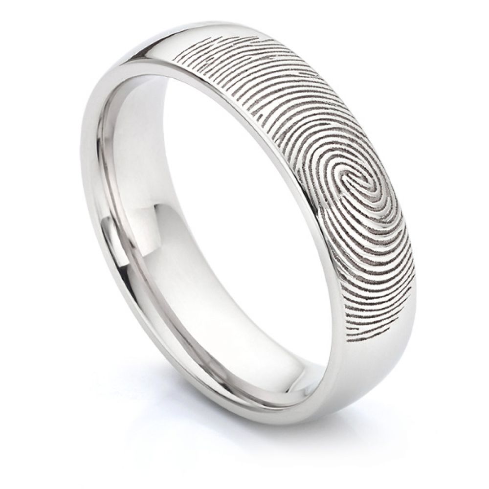 Fingerprint Wedding Ring | Custom Fingerprint Ring | Gold & Platinum