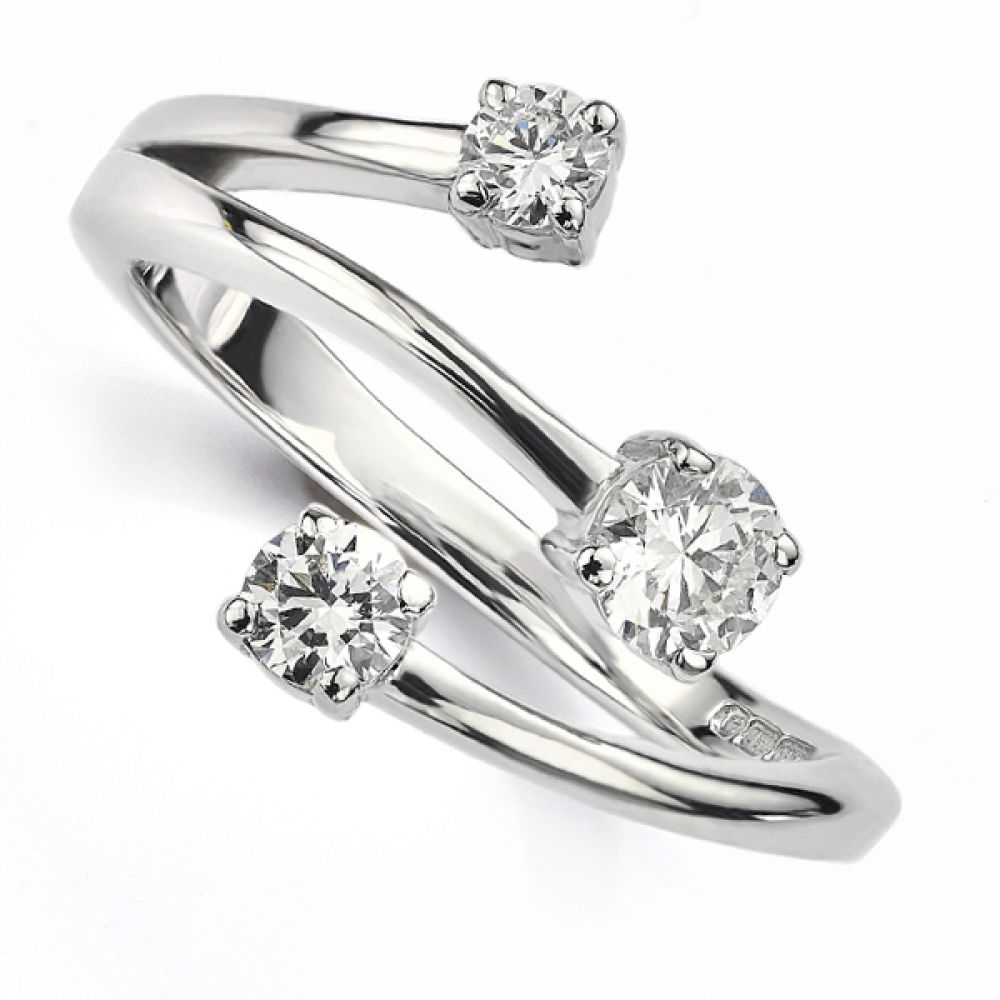 Bespoke 3 Stone Diamond Ring - Starburst Trilogy Ring