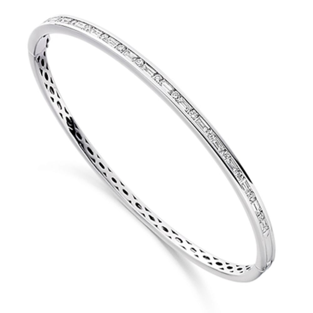 1.30cts Round and Baguette Cut Diamond Bangle