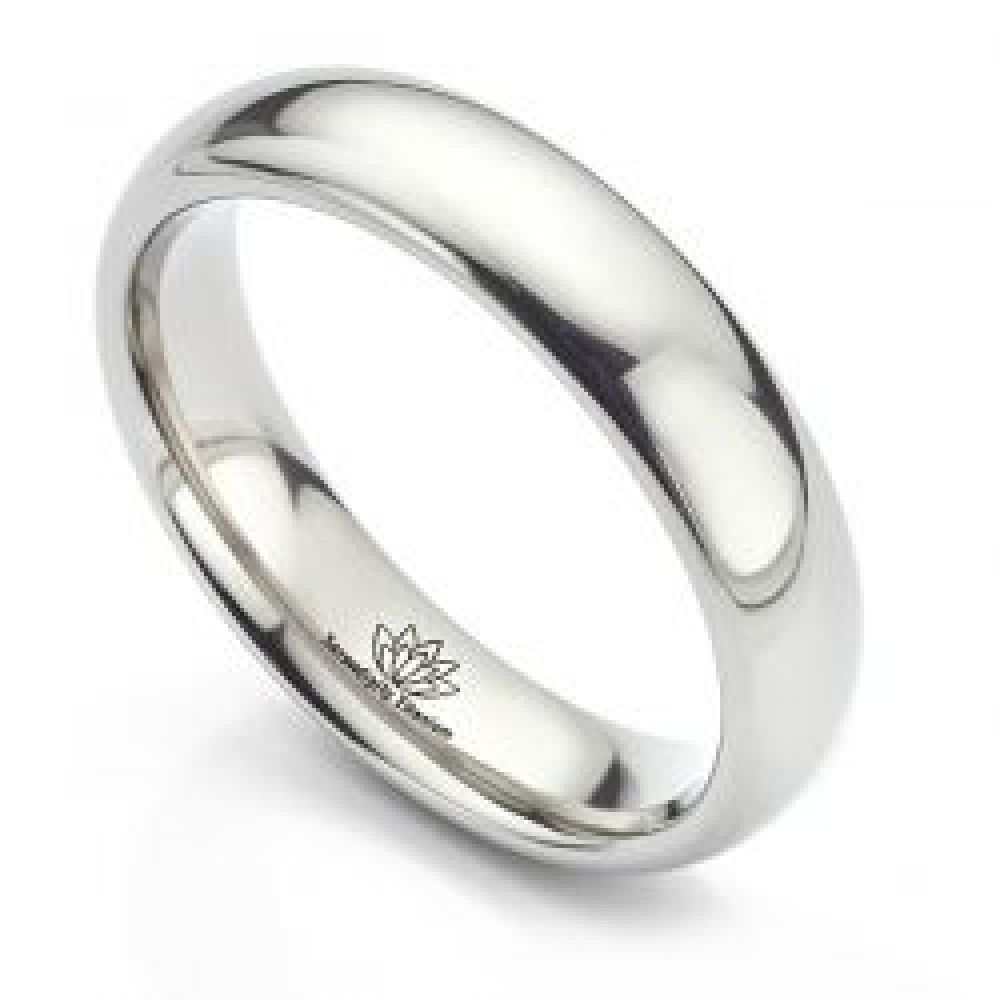 5mm Domed Titanium Wedding Ring