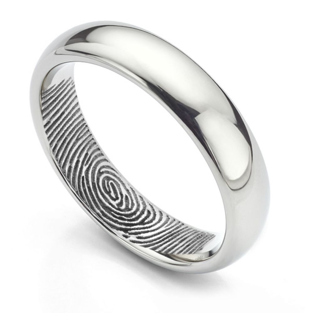 Titanium Fingerprint Ring - Titanium Fingerprint Wedding Ring