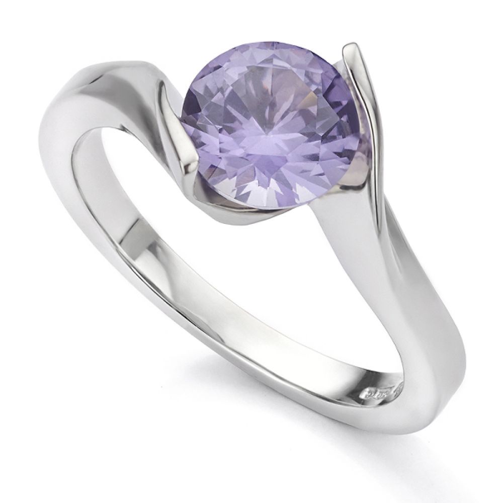 Alexandrite Engagement Ring - Alexandrite Solitaire Unity Ring