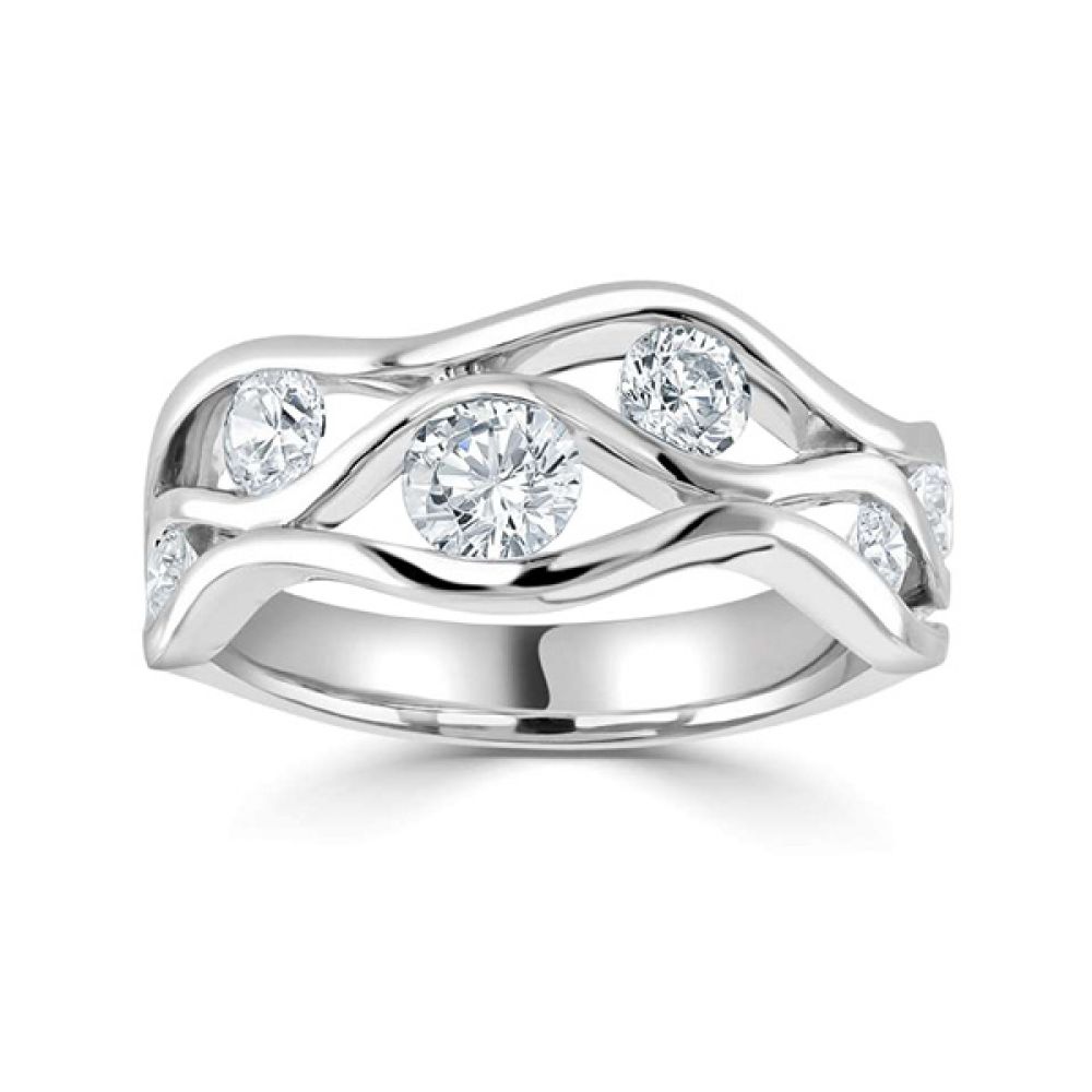Diamond Wave Ring | Wave Effect Diamond Ring
