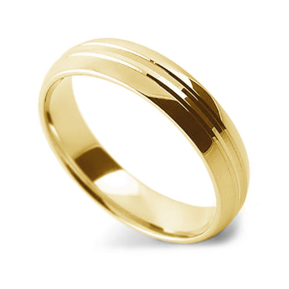 Ridge Patterned Court Wedding Ring