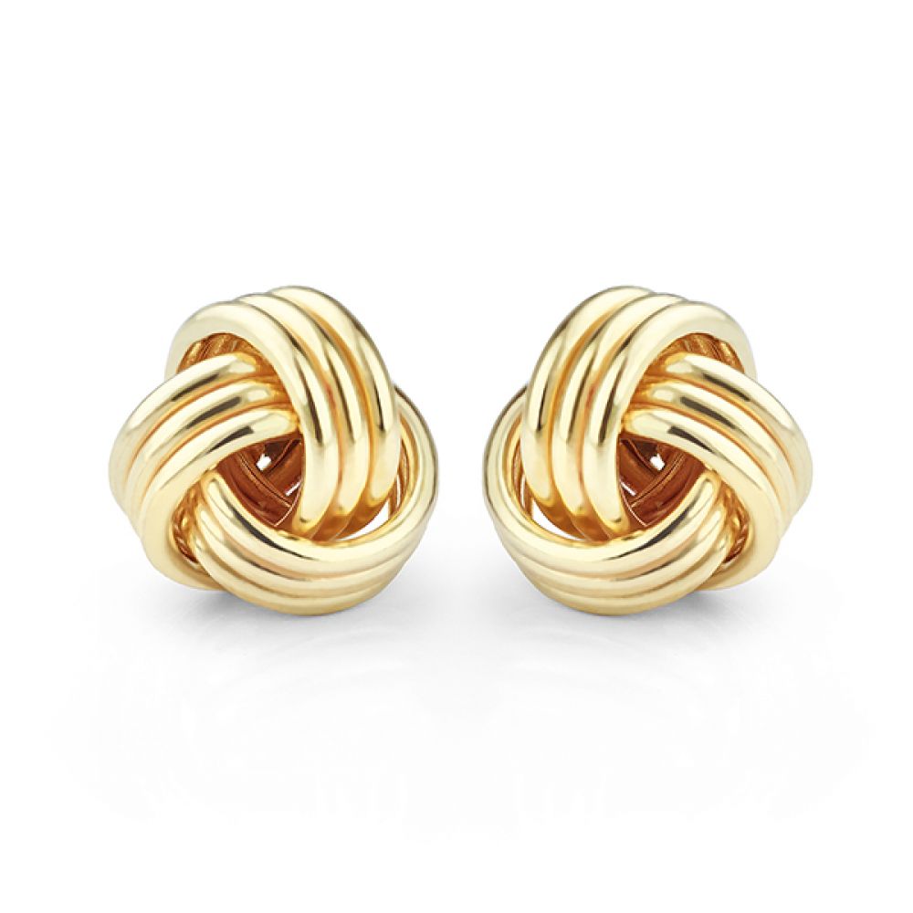 9ct Gold Knot Earrings - Gold Knot Stud Earrings