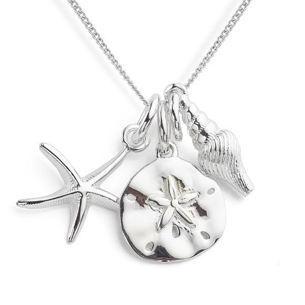 Silver Sea-Life Necklace - Beach Inspired Seaside Charm Pendant