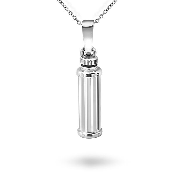 Silver Keepsake Necklace - Silver Bottle Pendant