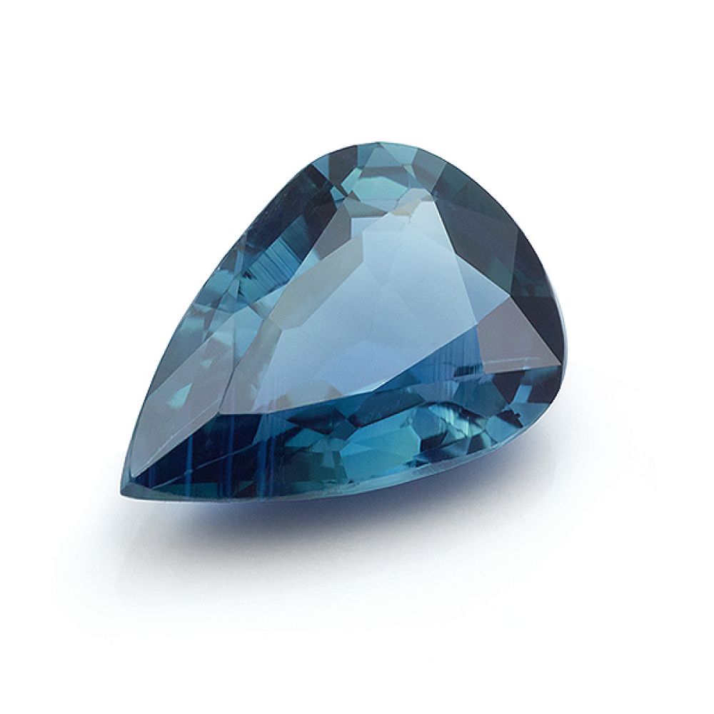 1.30 Carat Blue-Green Pear-Shaped Sapphire